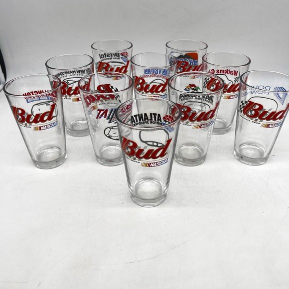 Nascar | Dining | Vtg Nascar Track Pint Glasses Set Race Tracks 16 Oz ...